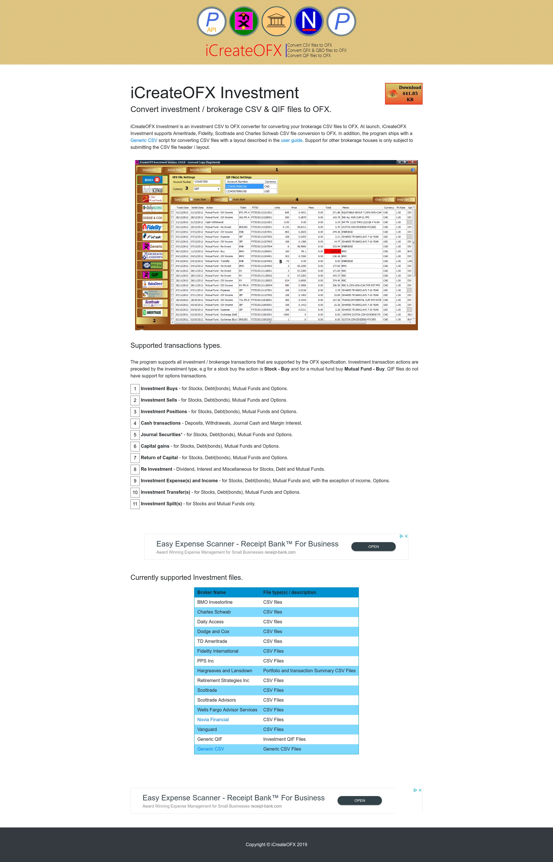 iCreateOFX Investment - Convert investment / brokerage files to QIF and ...